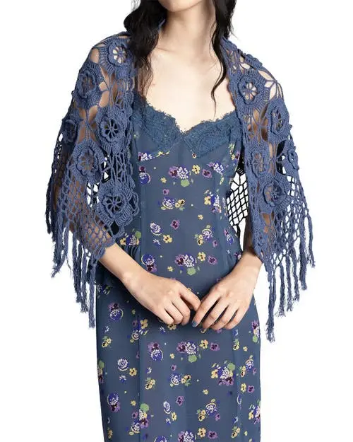Anna Sui Night Blooming Chiffon Slip Dress