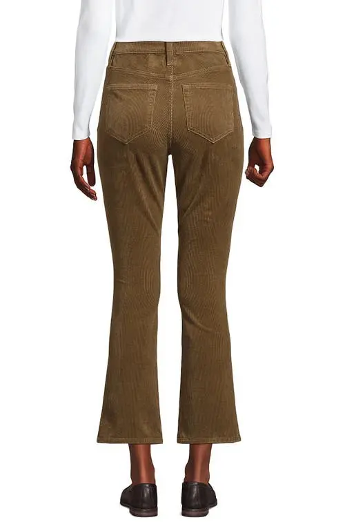 LANDS' END High Rise Corduroy Kick Crop Pants - Dark Toffee
