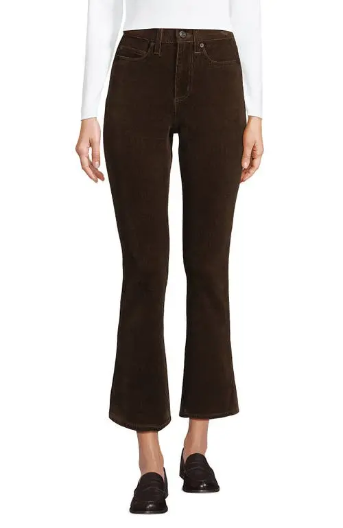 LANDS' END High Rise Corduroy Kick Crop Pants - Rich Coffee