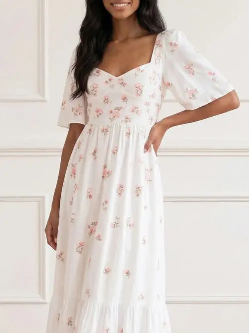 NEEDLE & THREAD Flora Ditsy Cotton Ankle Gown