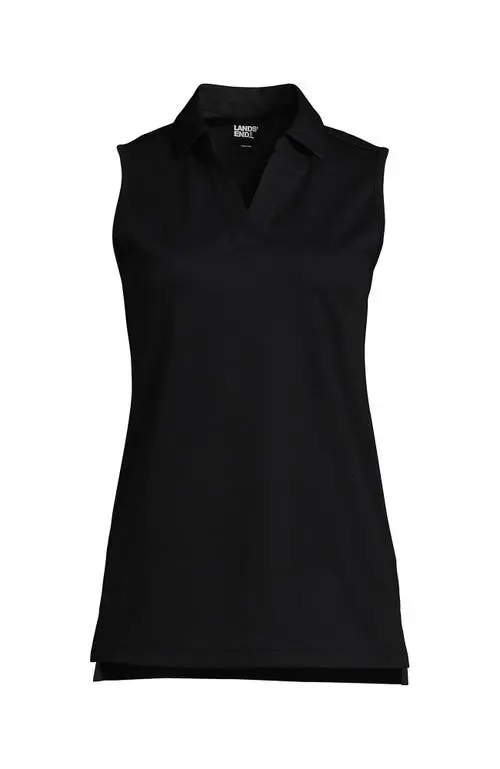 LANDS' END Performance Pique Polo - Black