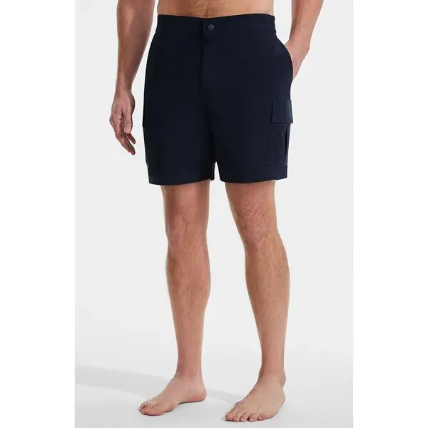 LANDS' END 7" Quick Dry Cargo Swim Shorts - Radiant Navy