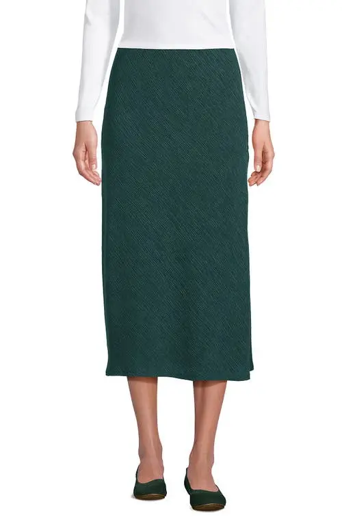 LANDS' END Crinkle Midi Skirt - Deep Forest