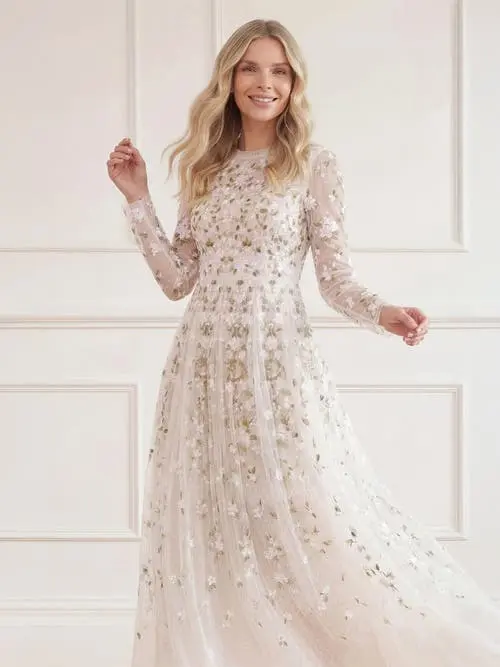 NEEDLE & THREAD Camellia Ditsy Ankle Gown