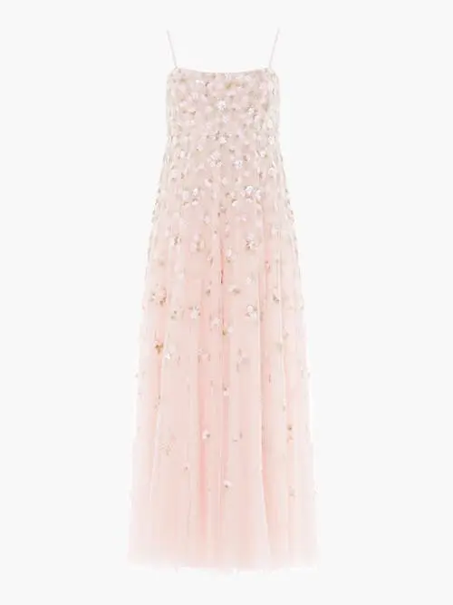NEEDLE & THREAD Meadow Ditsy Cami Ankle Gown - Opal/peach
