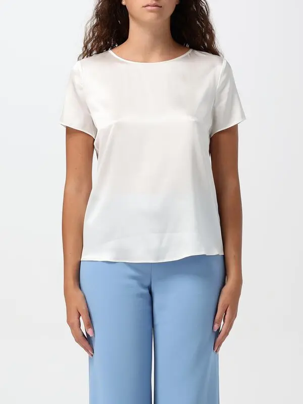 Emporio Armani Silk Satin Blouse - White