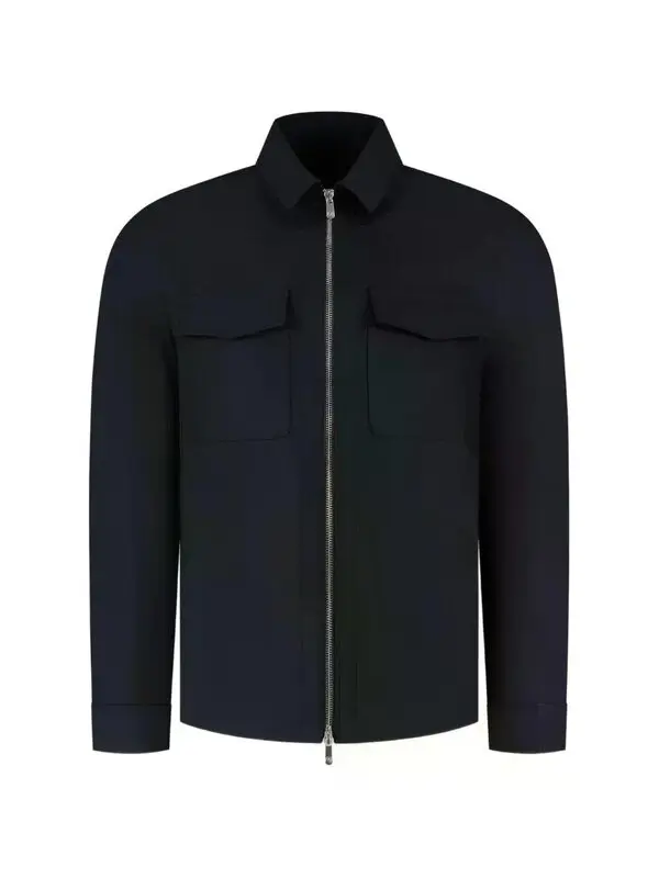 Marco Pescarolo Pocket Zipped Shirt Jacket - Blue