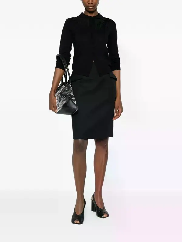 N°21 Flap-pockets Midi Skirt - Black