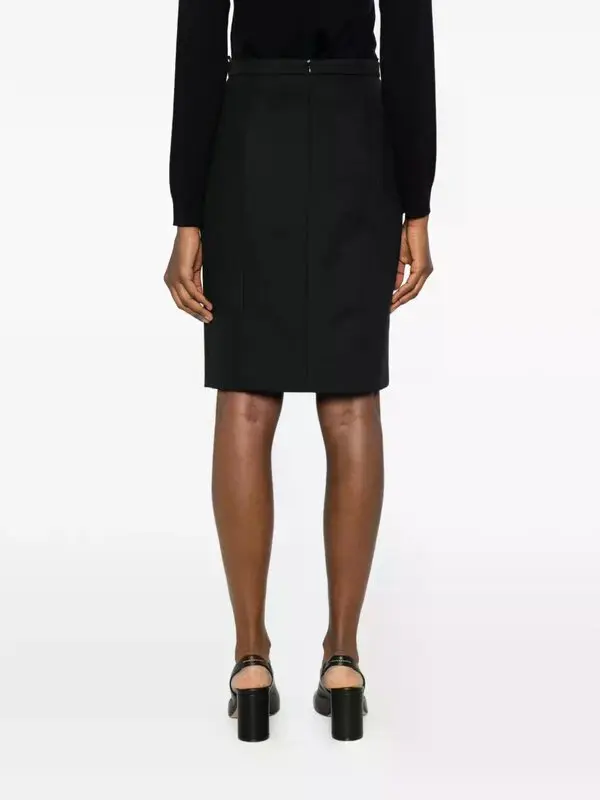 N°21 Flap-pockets Midi Skirt - Black