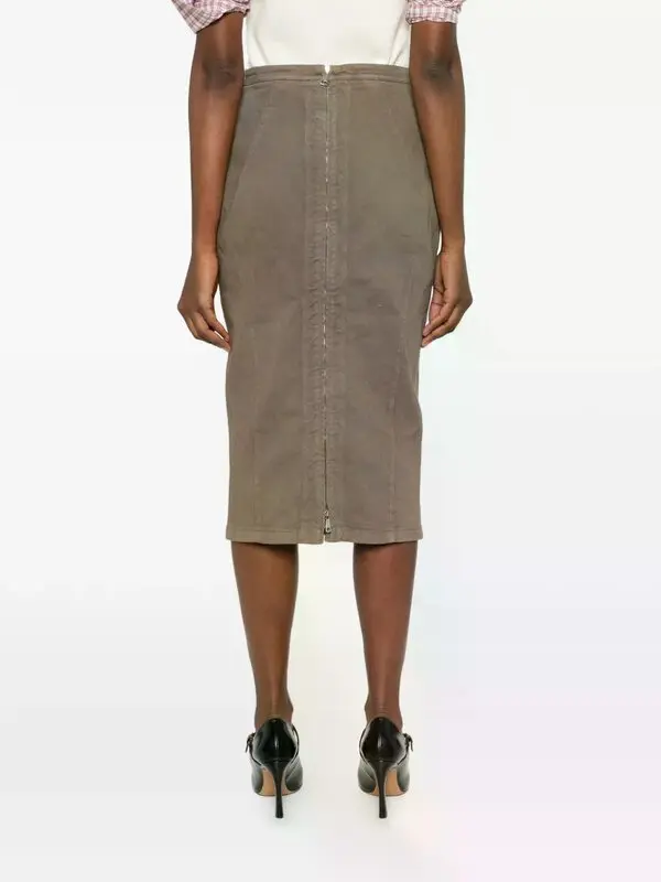 N°21 Zip-fastening Midi Skirt - Brown