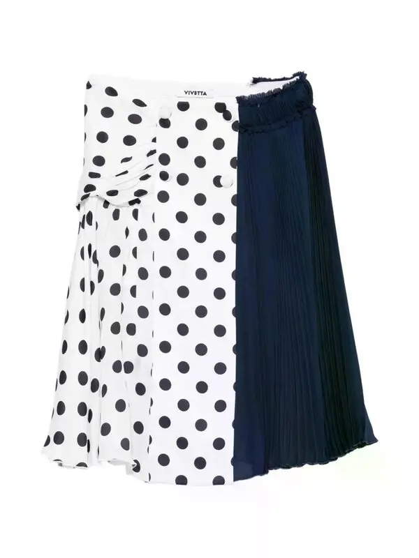 Vivetta Polka Dot Pleated Midi Skirt