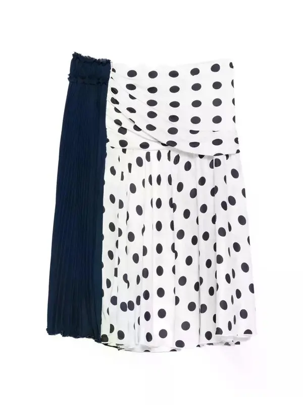 Vivetta Polka Dot Pleated Midi Skirt