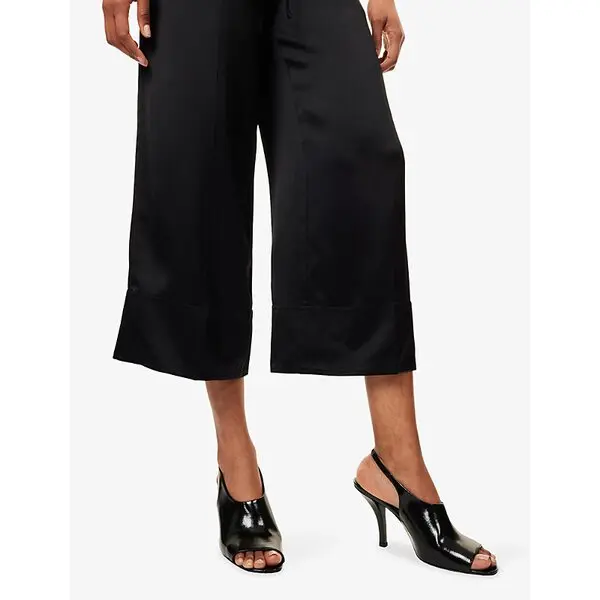TOTEME Wide-leg Satin Drawstring Trousers - Black