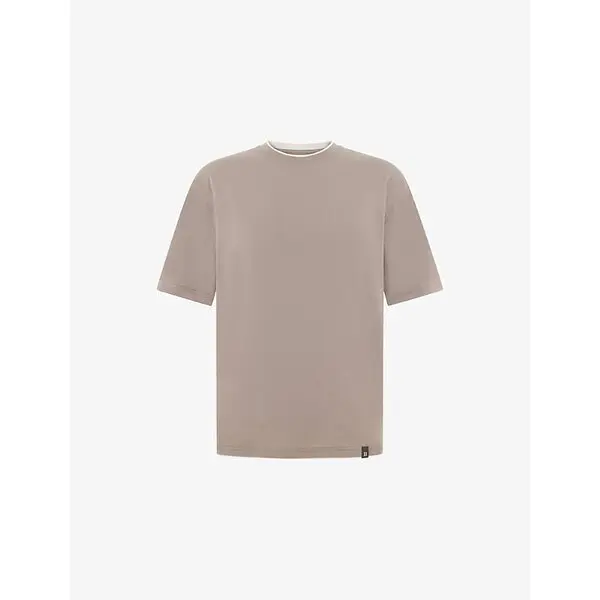 Boggi Milano Relaxed-fit Pima-cotton T-shirt Xxl - Taupe