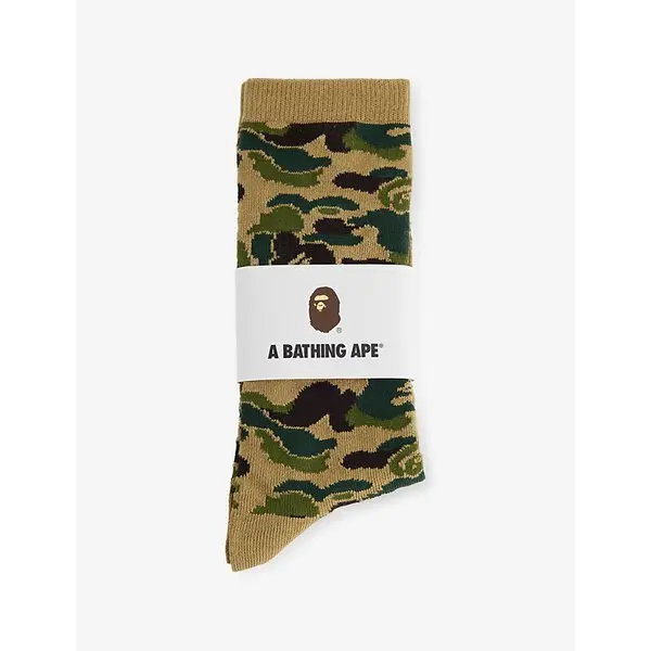 A BATHING APE Camo Crew Knit Socks - Green