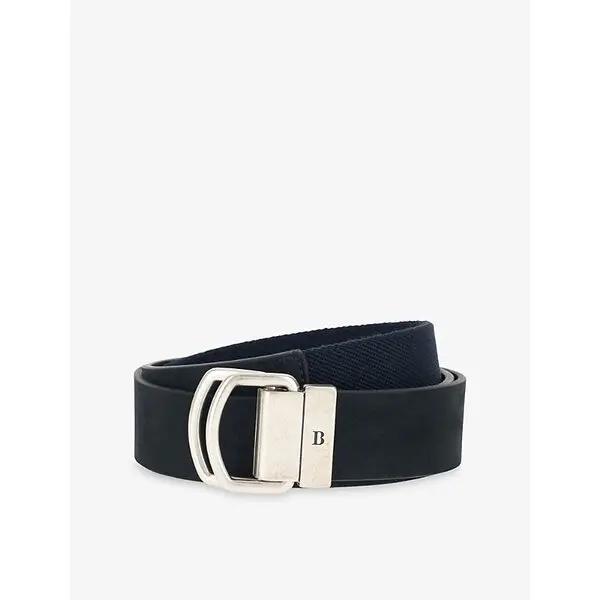 Boggi Milano Logo-engraved Leather-blend Belt - Navy Blue