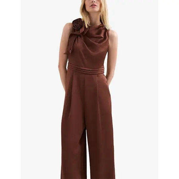 PHASE EIGHT Elora Flower Satin Jumpsuit