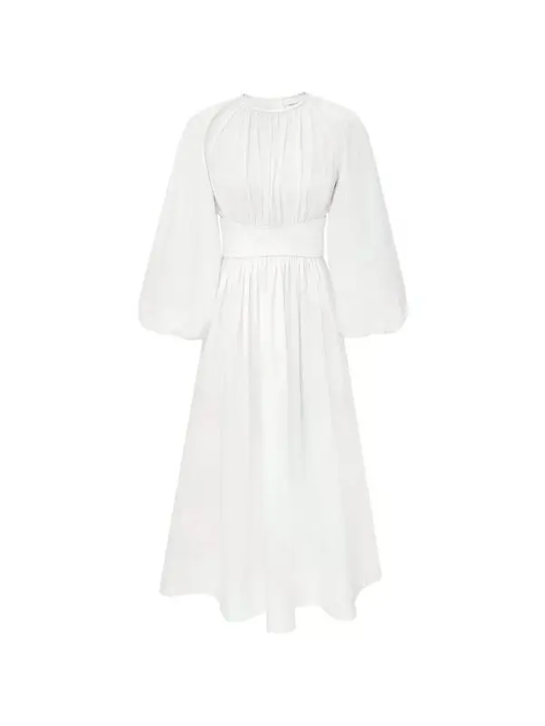Zimmermann Gathered Puff-sleeve Dress - White