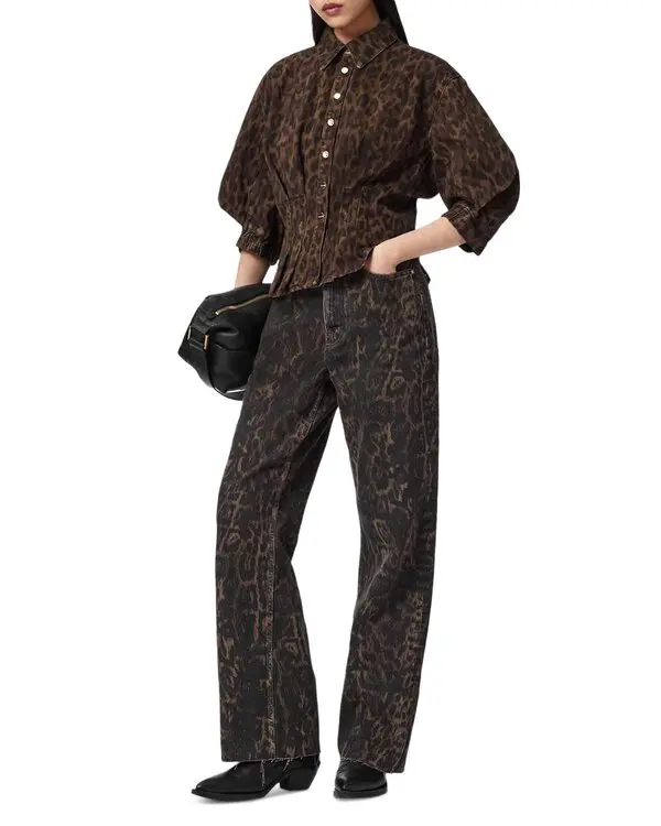ALLSAINTS Nancy Denim Shirt - Leppo Brown