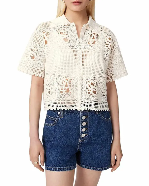ALLSAINTS Kyra Polo Top - Chalk White