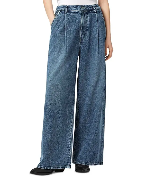 ALLSAINTS Haze High-rise Pleated Jeans - Mid Indigo