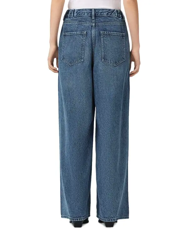 ALLSAINTS Haze High-rise Pleated Jeans - Mid Indigo