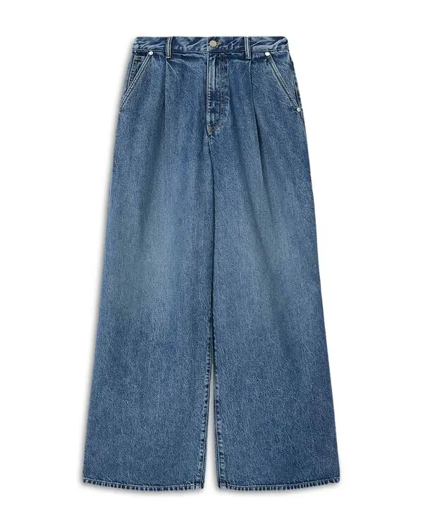 ALLSAINTS Haze High-rise Pleated Jeans - Mid Indigo