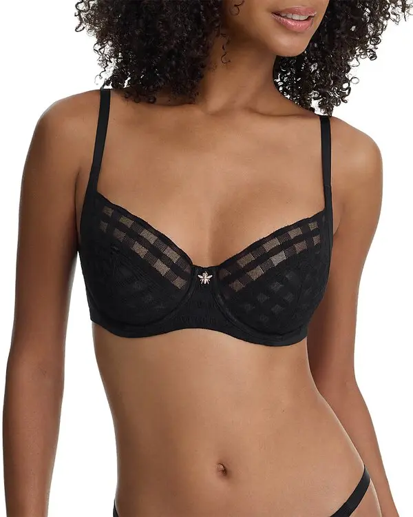 SKARLETT BLUE Bonbon Full Coverage Gingham Lace Bra - Black