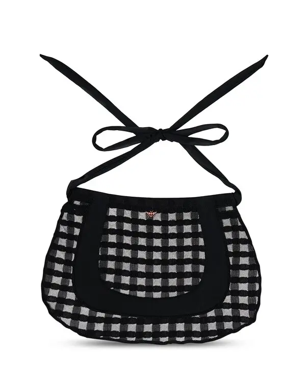 SKARLETT BLUE Bonbon Gingham Lace Half Apron