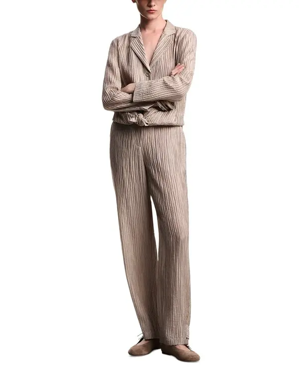 Emporio Armani Sparkling Jacquard Trousers - Sand/rhinestone