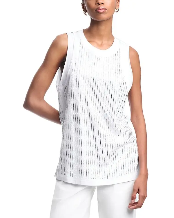 Emporio Armani Embellished Tank Top - Optical White