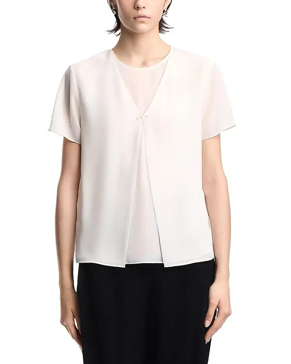 Emporio Armani Georgette Top - Vanilla