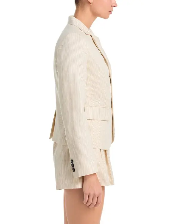 FRAME The Striped Smart Blazer - Ecru Multi