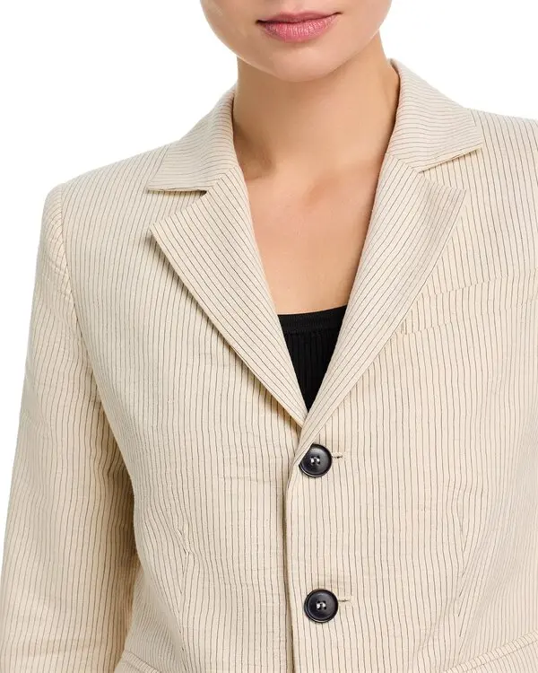 FRAME The Striped Smart Blazer - Ecru Multi