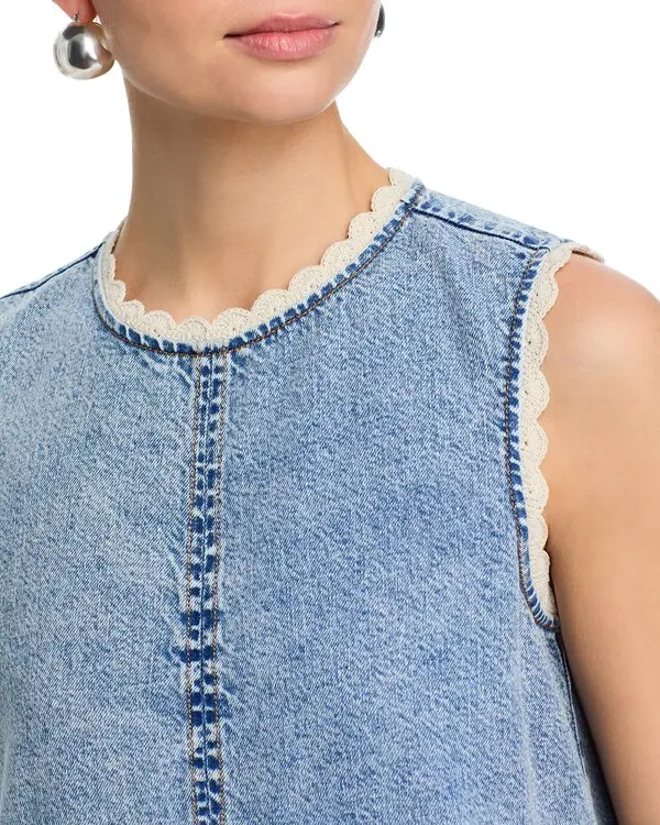 FRAME Crochet Trimmed Dress