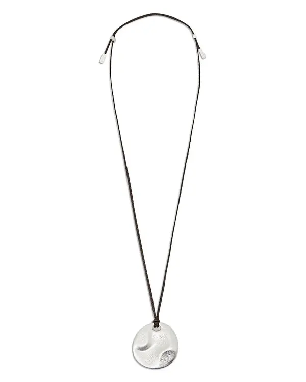 REISS Orla Sculptural Disc Pendant Necklace - Silver