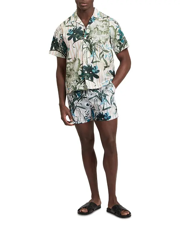 Ted Baker London Anukis Short Sleeve Placement Floral Stripe Shirt - Multi