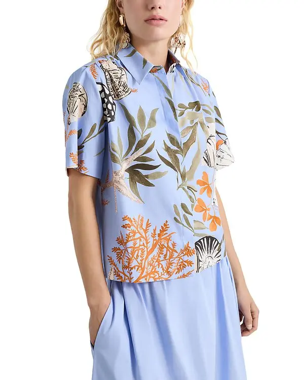 Marella Formosa Printed Blouse - Light Blue