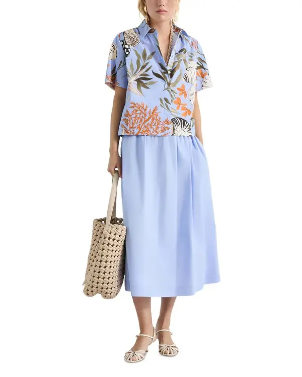 Marella Formosa Printed Blouse - Light Blue