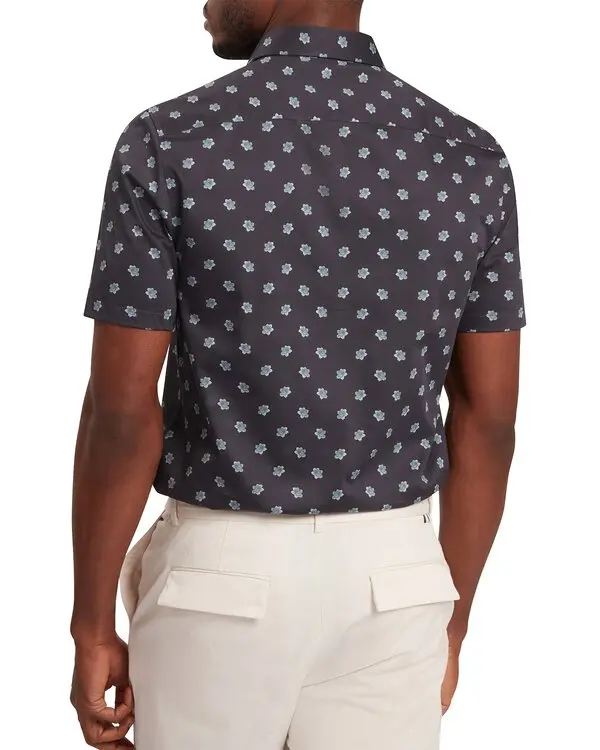 Ted Baker London Chaska Short Sleeve Regular Fit Ditsy Floral Print Shirt - Navy