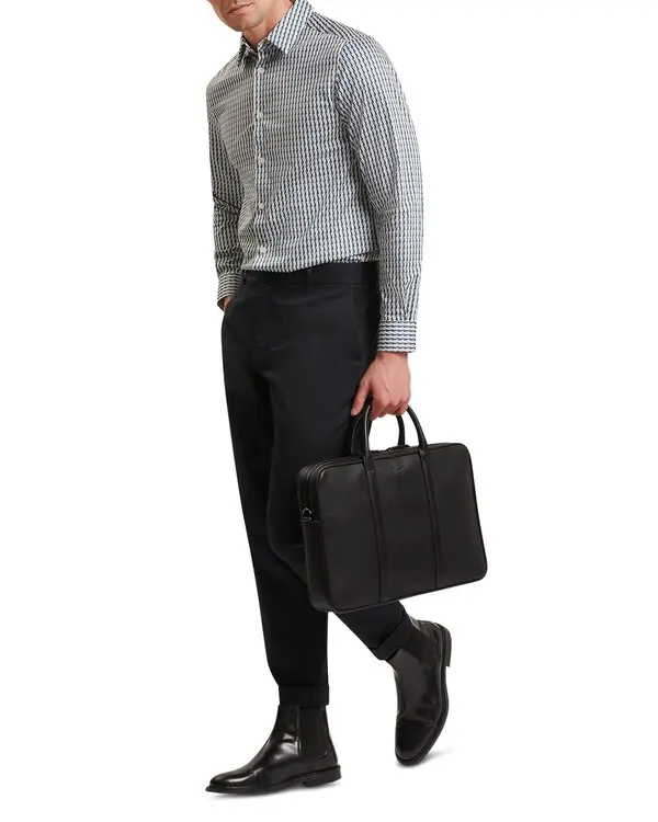 Ted Baker London Firdawi Long Sleeve Slim Stripe Geo Shirt - Navy