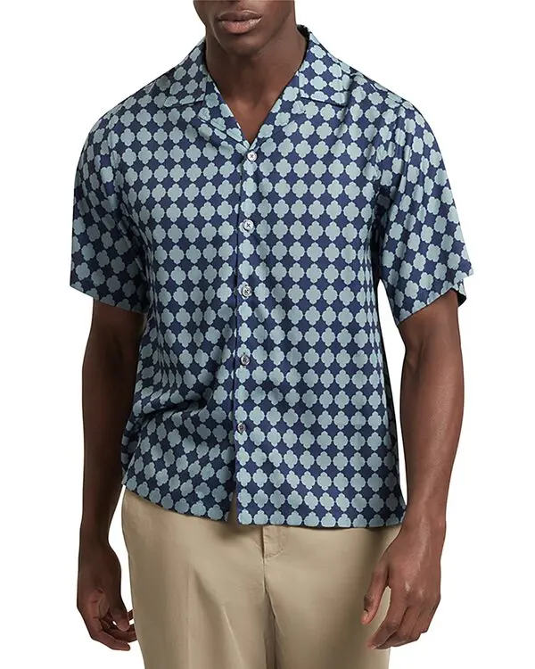 Ted Baker London Ibicui Short Sleeve Regular Fit Tile Print Geo Shirt