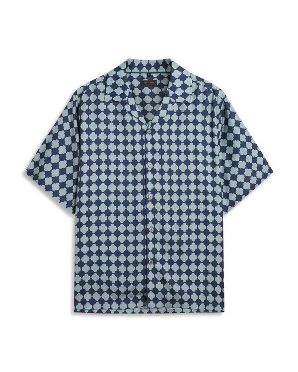 Ted Baker London Ibicui Short Sleeve Regular Fit Tile Print Geo Shirt