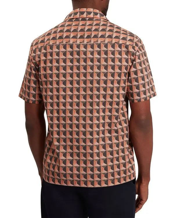 Ted Baker London Nayelin Short Sleeve Relaxed Painted Geo Shirt - Brown Red