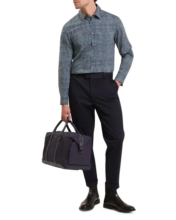 Ted Baker London Huayna Long Sleeve Regular Fit Blurred Check Geo Shirt