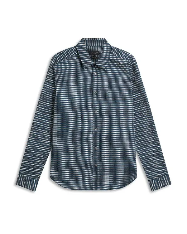 Ted Baker London Huayna Long Sleeve Regular Fit Blurred Check Geo Shirt