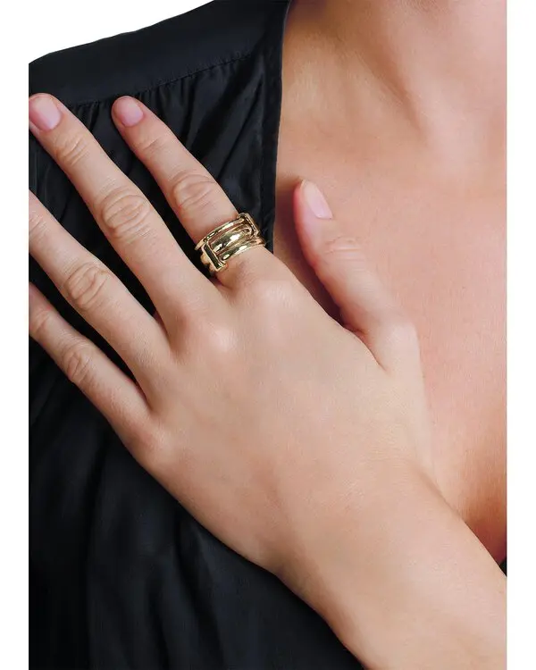 ANABEL ARAM Farrier 18k Yellow Plated Triple Ring