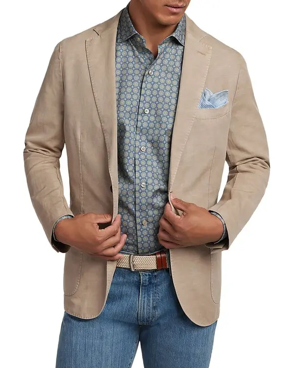 David Donahue Cotton Linen Sport Coat - Sandstone