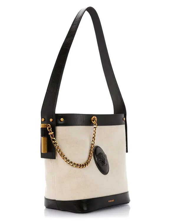 Versace Small Bucket Bag - Beige/black