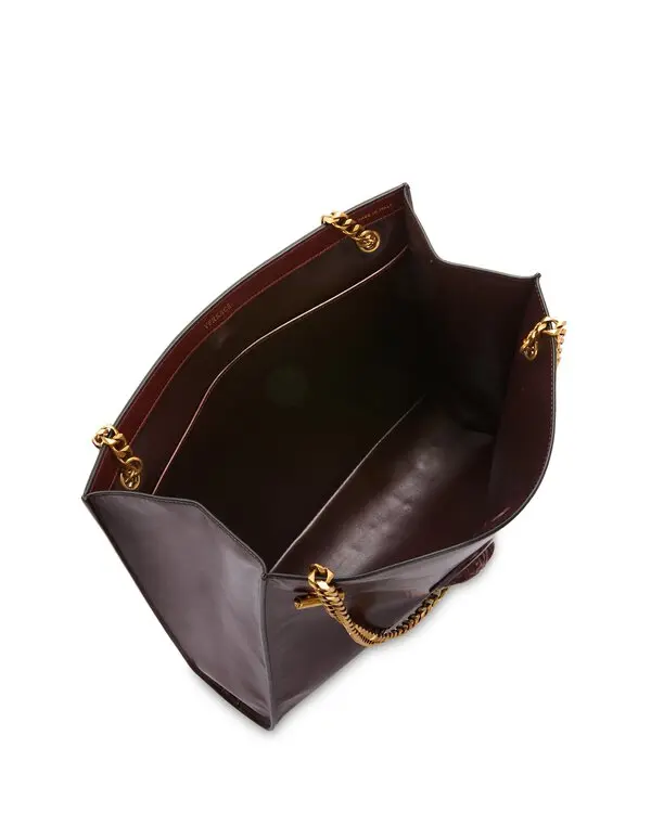 Versace Leather Shoulder Bag - Moka/gold